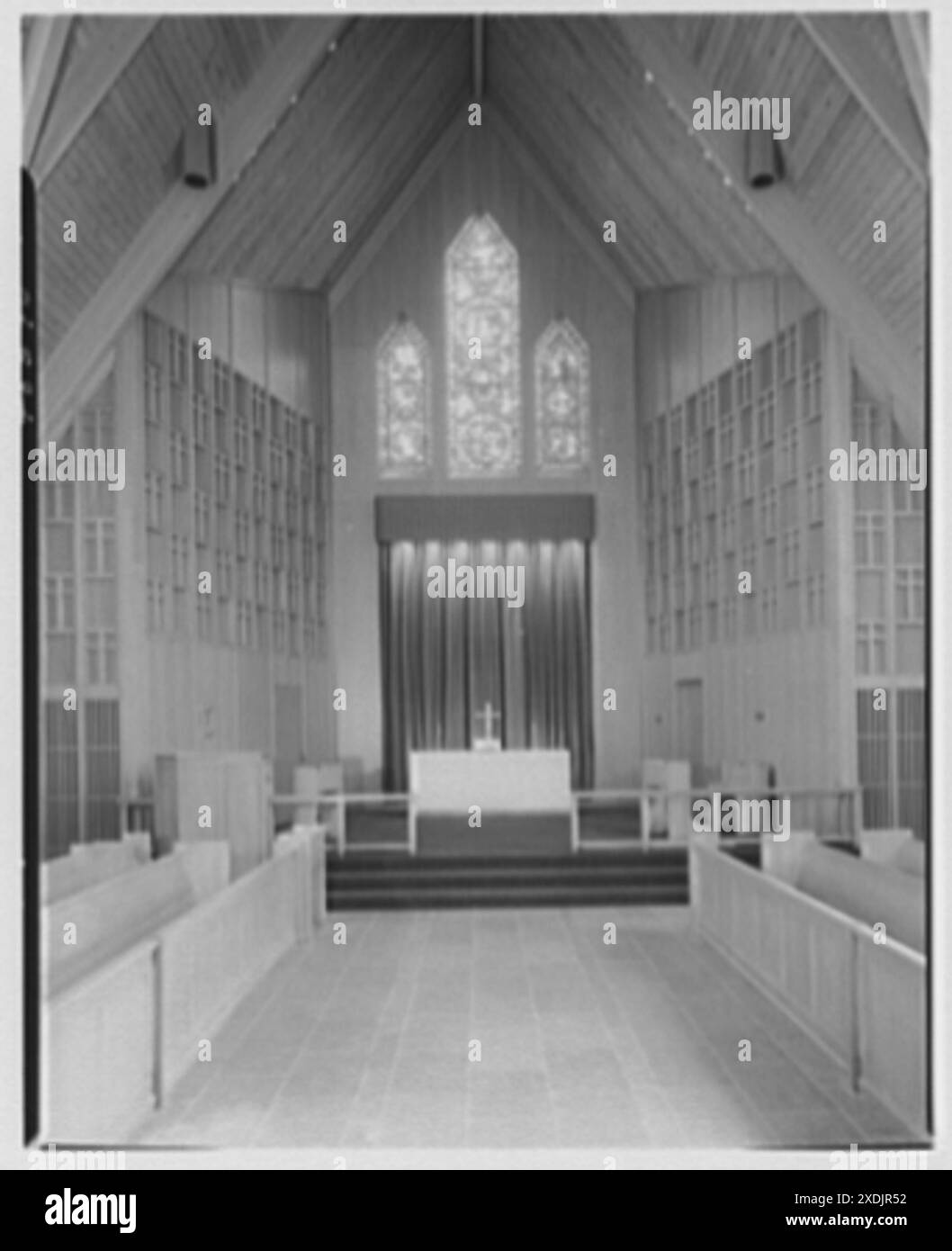 Altar pulpit church pews Black and White Stock Photos & Images - Alamy