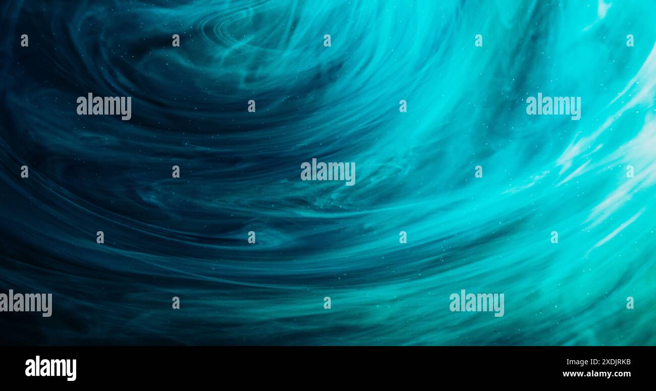 Mist wave. Paint water flow. Blur cyan blue color smoke cloud flow ...