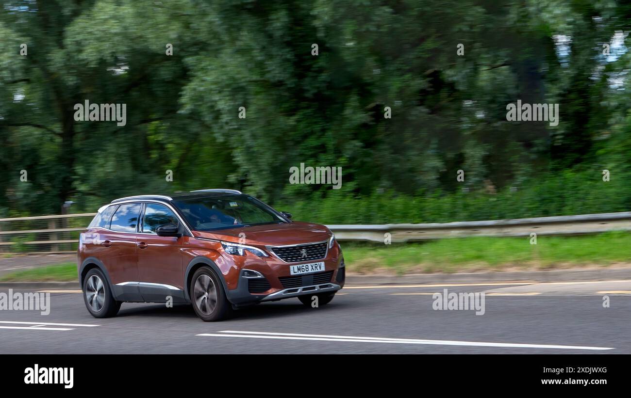 Milton Keynes,UK - June 22nd 2024: 2019 bronze Peugeot 3008 gt line ...