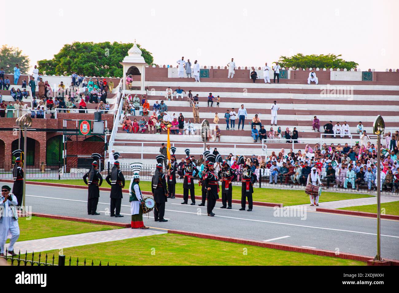 5 October 2023, Wagah border, Pakistan. Famous closing ceremony on the ...