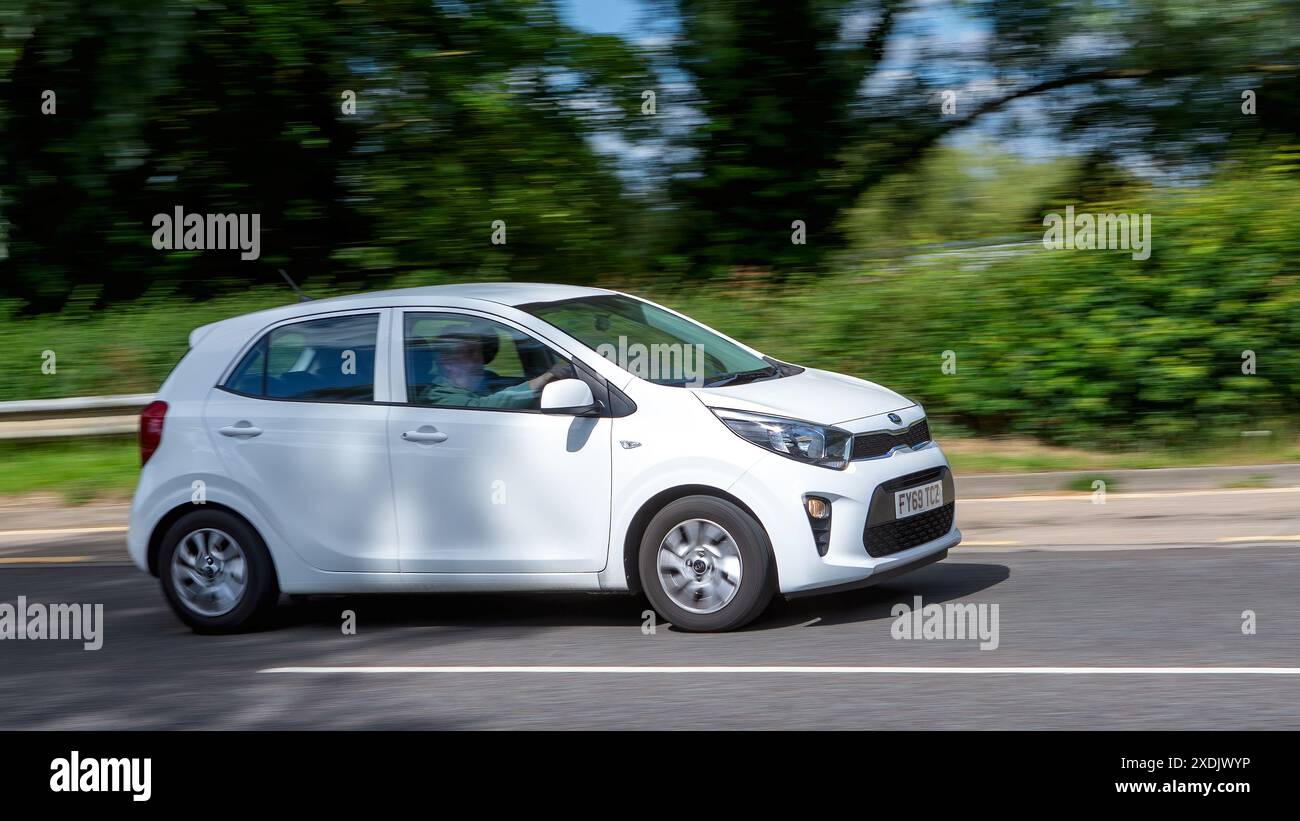 Milton Keynes,UK - June 22nd 2024: 2019 white Kia Picanto car driving ...