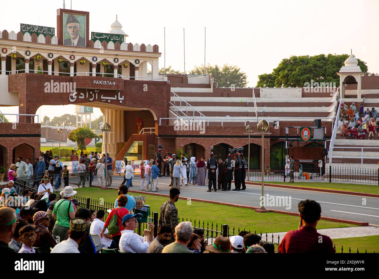 5 October 2023, Wagah border, Pakistan. Famous closing ceremony on the ...