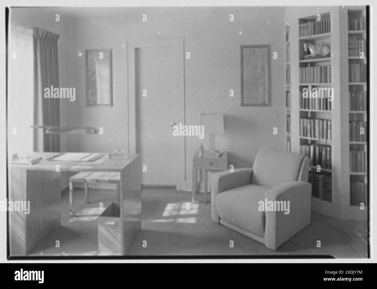 George R. Dyer, residence in Brookville, Long Island. Study, from door ...