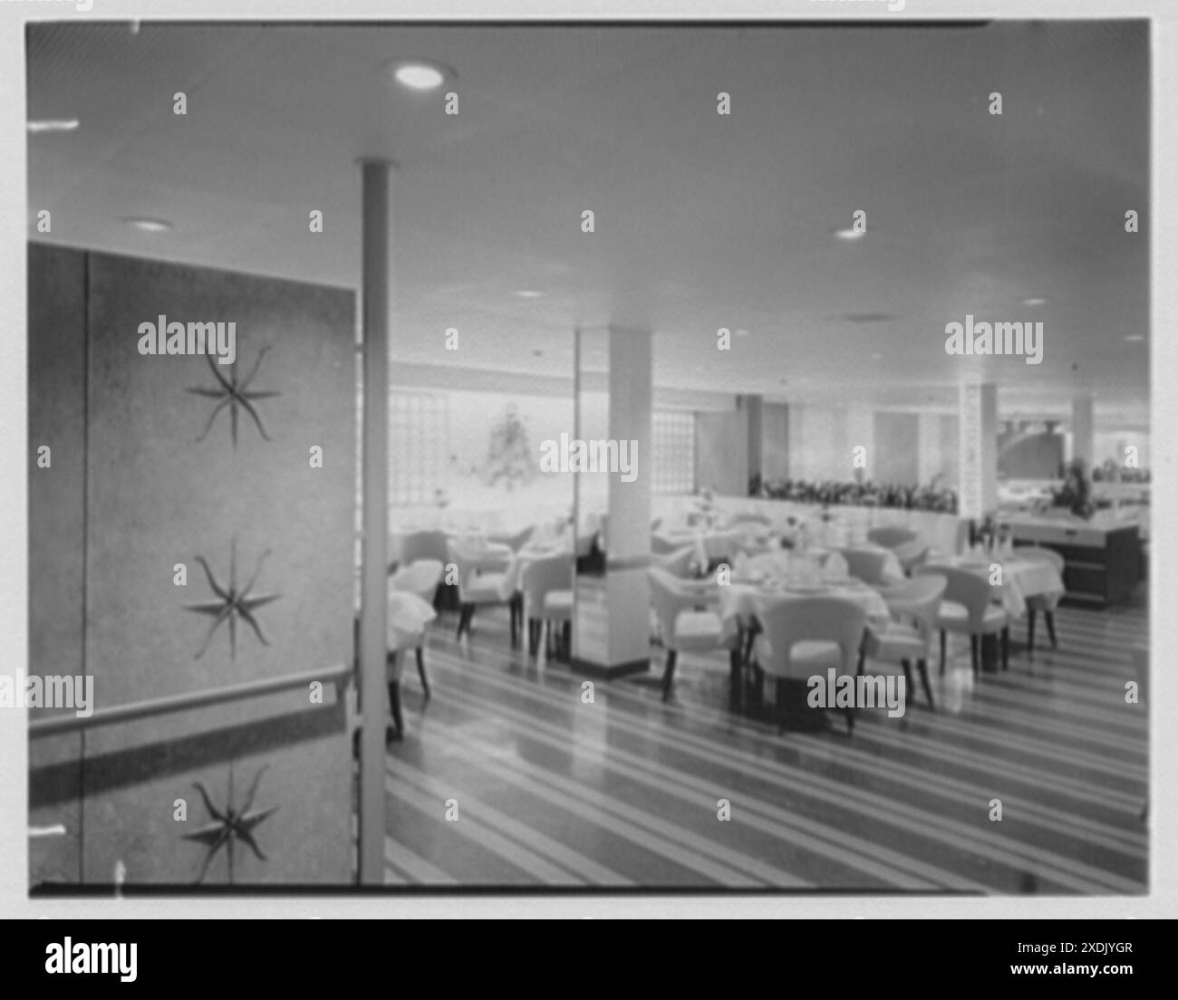 Steamship Brasil, Moore McCormack Line. Dining room panel and side view ...
