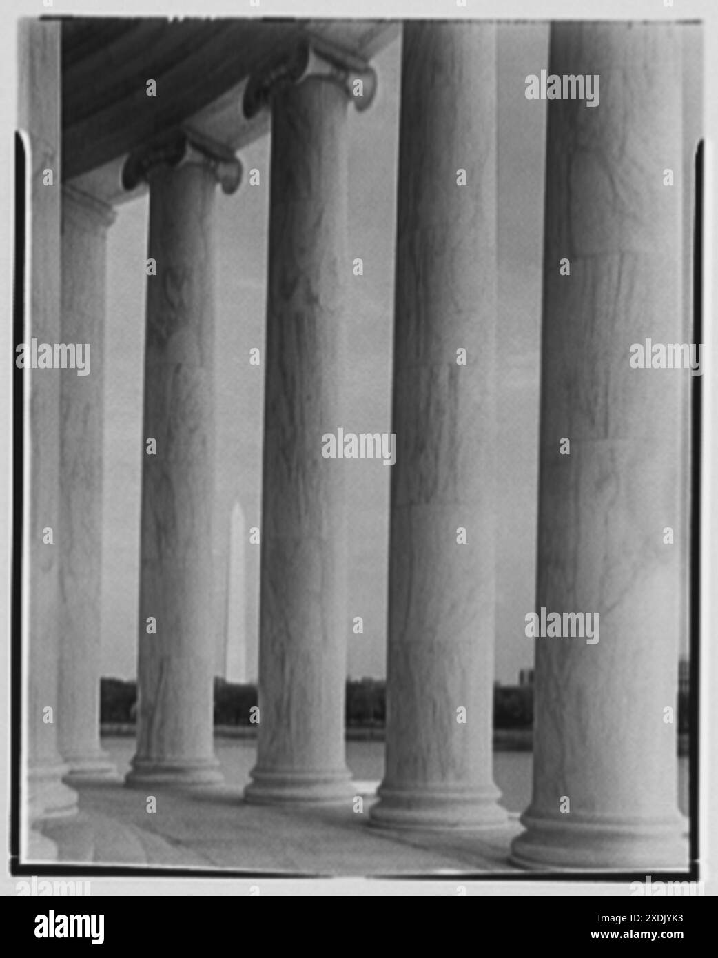 Jefferson Memorial, Washington, D.C. View through columns to Washington ...