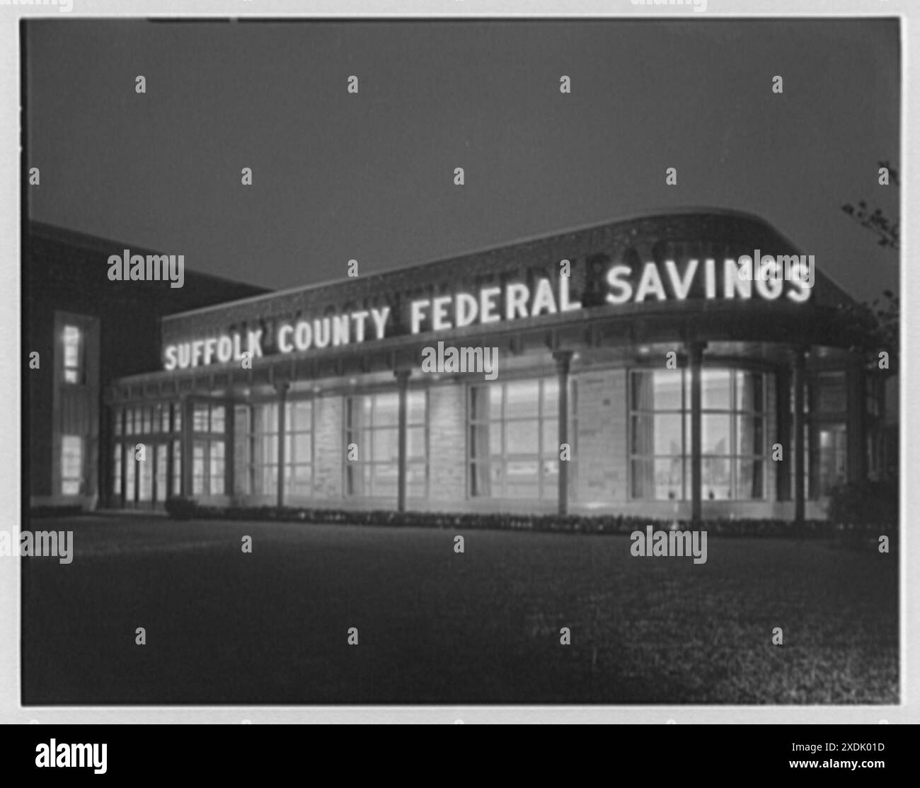 Suffolk County Federal Savings, Babylon, Long Island. Night exterior II ...