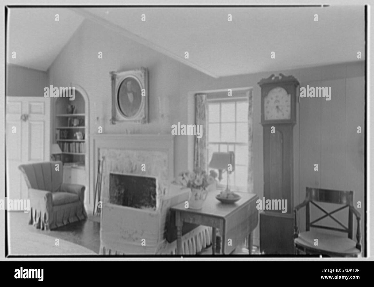Donald A. McElroy, residence in Bedford, New York. Living room, to ...