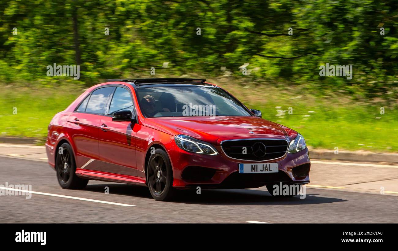 Milton Keynes,UK - June 21st 2024: 2016 red Mercedes Benz e e350 amg ...