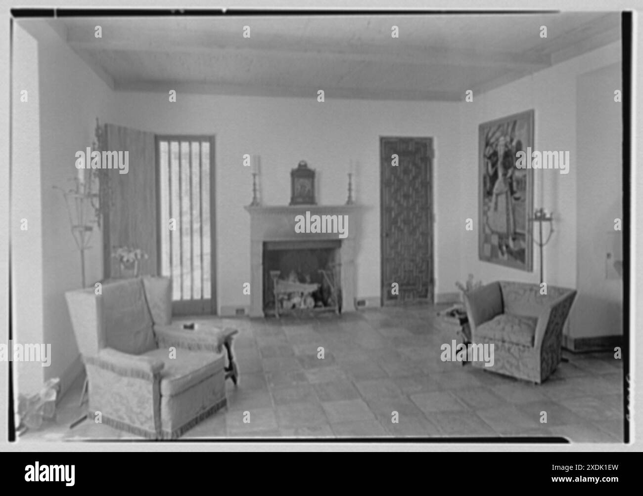 Harvey Ladew, residence in Gulf Stream, Florida. Living room, to ...