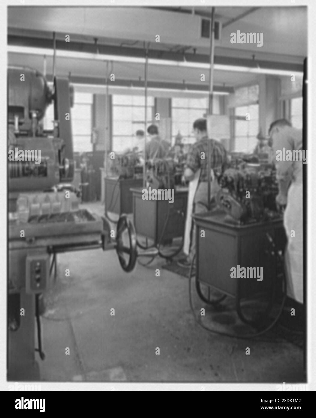 Gyro Mechanisms, Halesite, Huntington, Long Island. Row of lathes ...