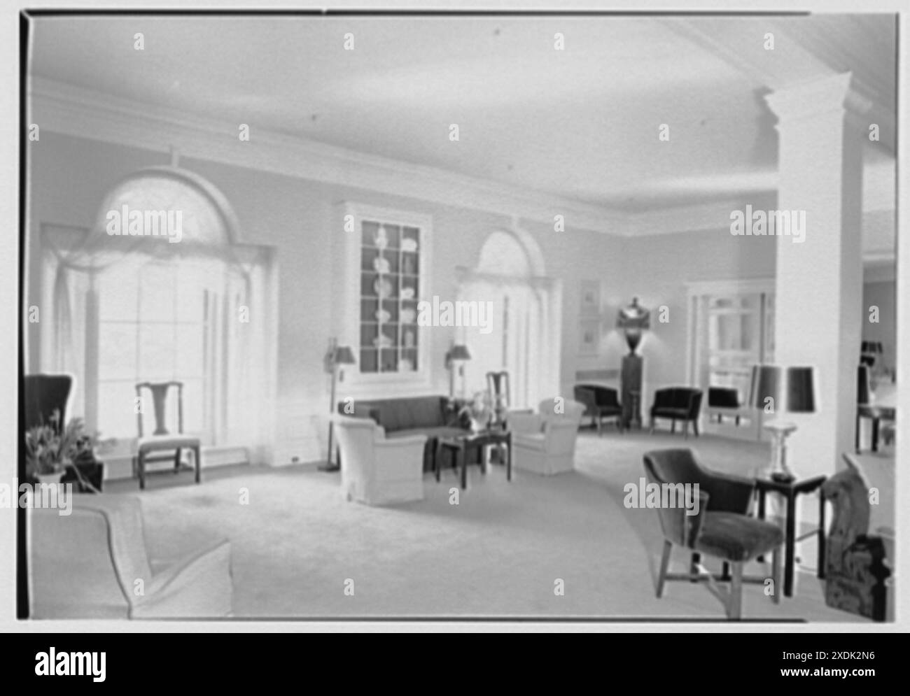 The Homestead, Hot Springs, Virginia. Living room, to windows. Gottscho ...