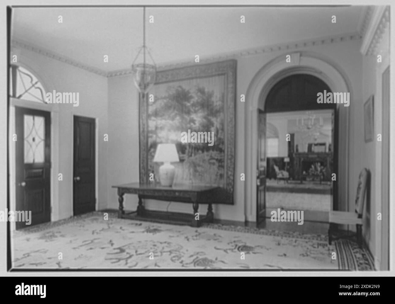 J.G. Herrara, residence in Mill Neck, Long Island. Stair hall II ...