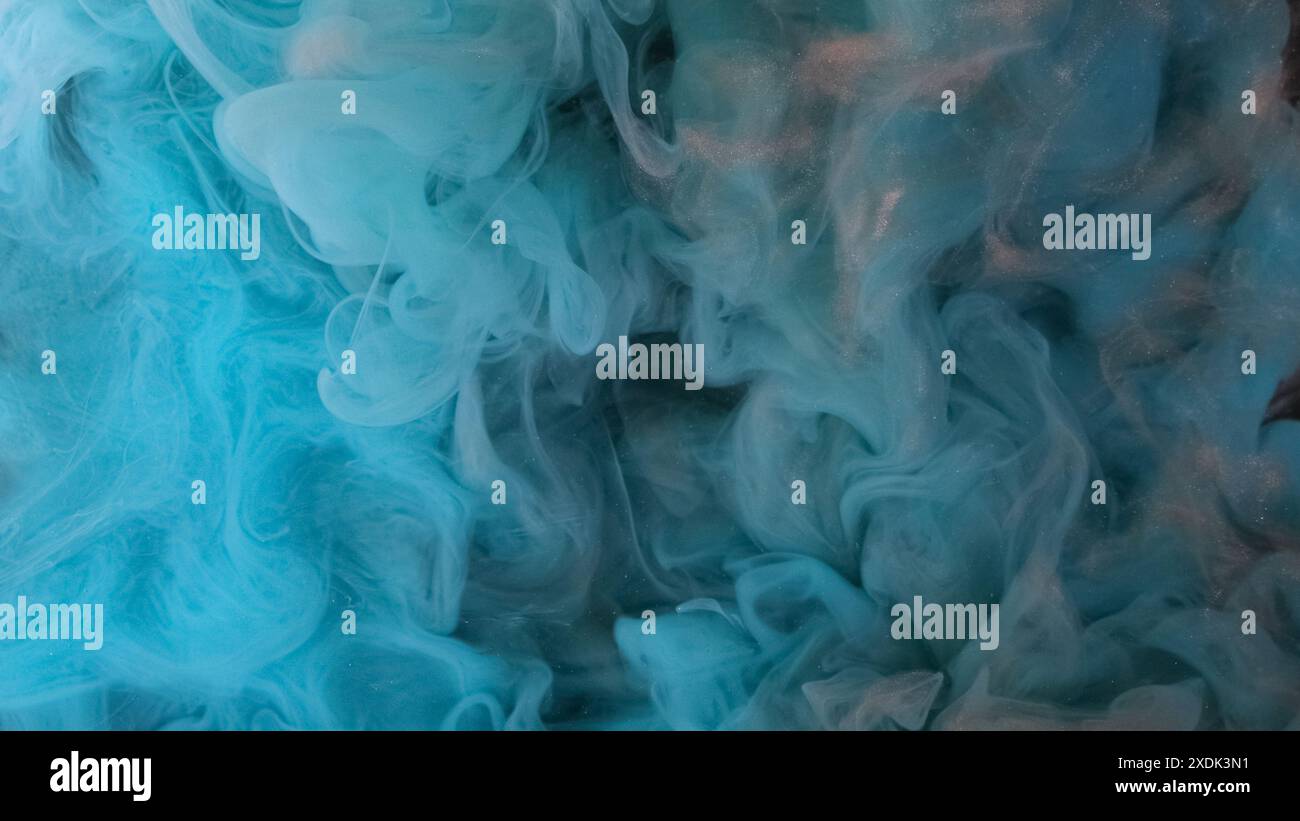 Paint water drop. Smoke cloud. Defocused blue pink color sparkling ...