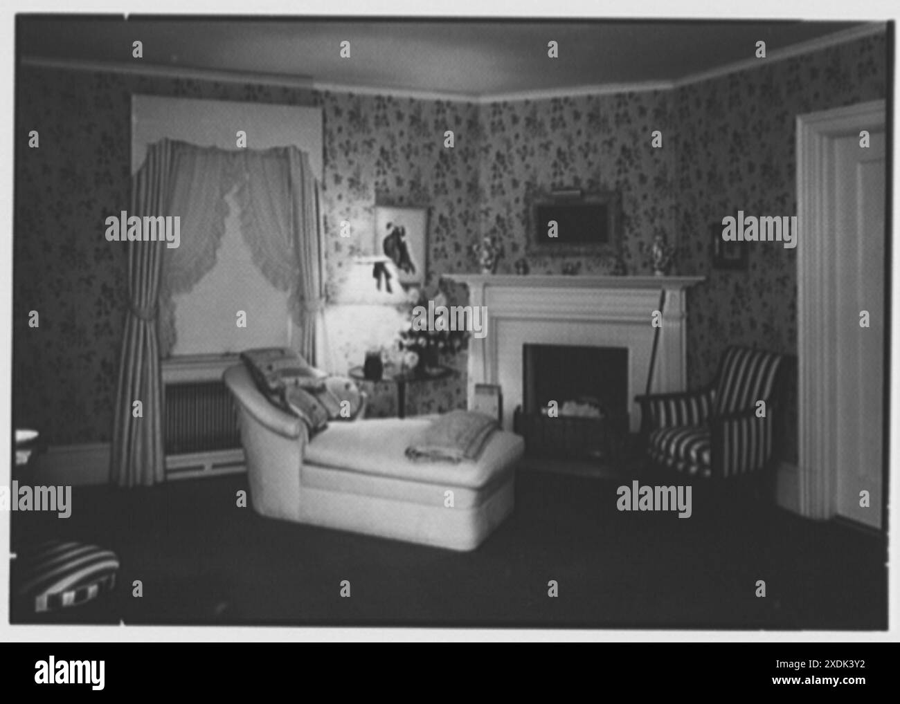 William S. Paley, residence in Manhasset, Long Island. Guest room, to ...