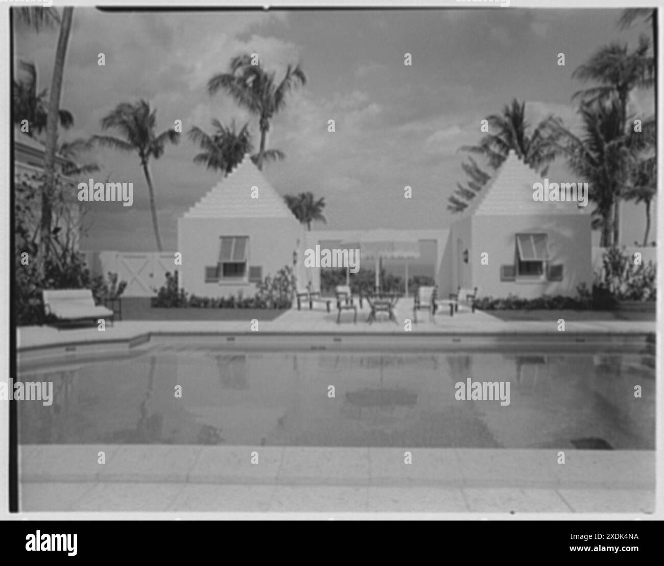 John B. Ford, residence in Hobe Sound, Florida. Pool to bath house ...