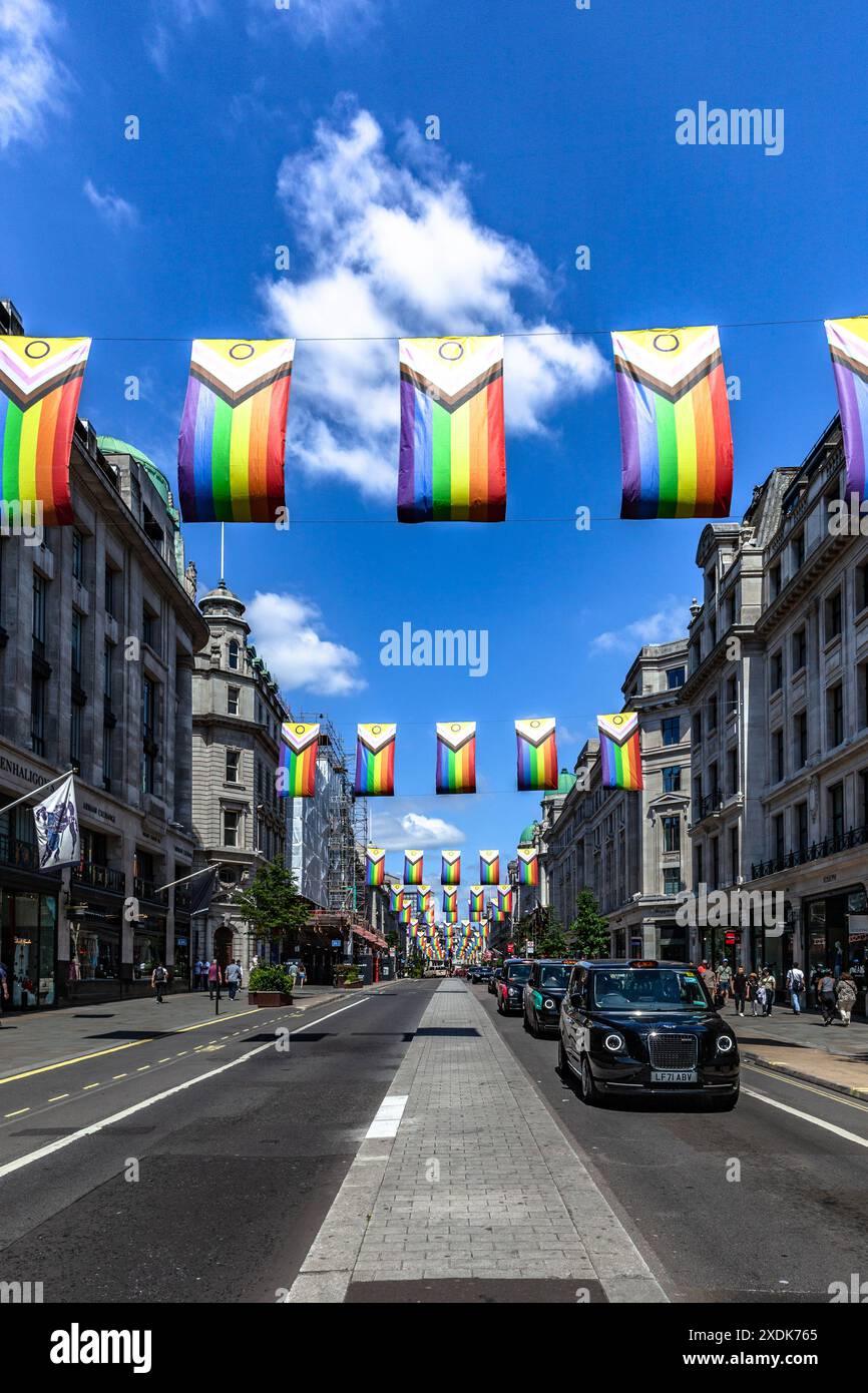 Pride flags on Regent Street, London, England, UK Stock Photo - Alamy