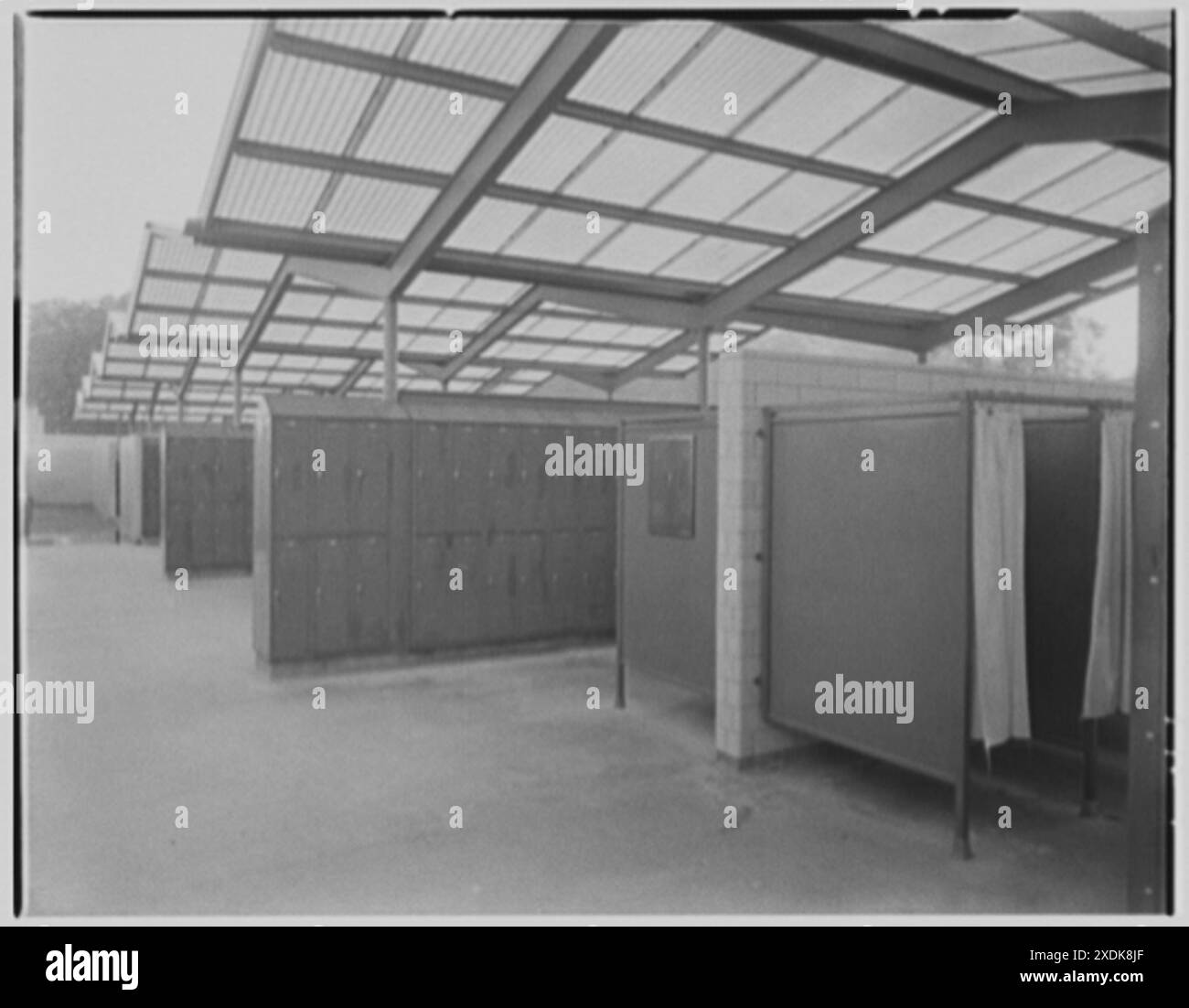 Pool locker room Black and White Stock Photos & Images - Alamy