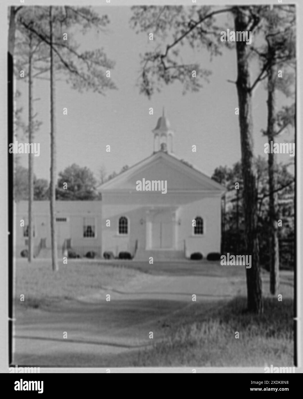 First Methodist Church, Elkin, North Carolina. Chapel through trees ...