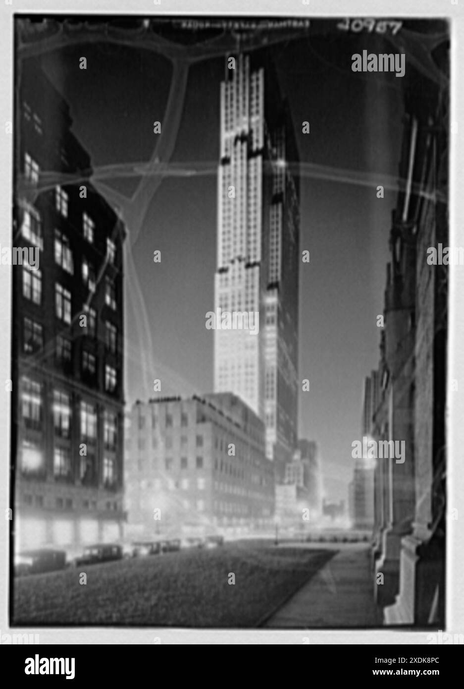 Rockefeller Center, New York City. RCA Building, floodlighted from St ...
