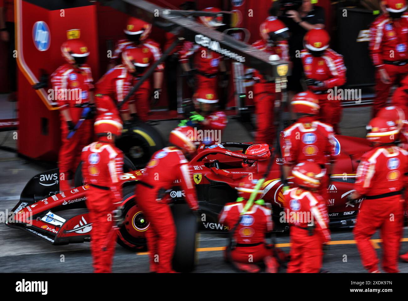 Charles Leclerc (MON) Ferrari SF-24 makes a pit stop. Formula 1 World ...