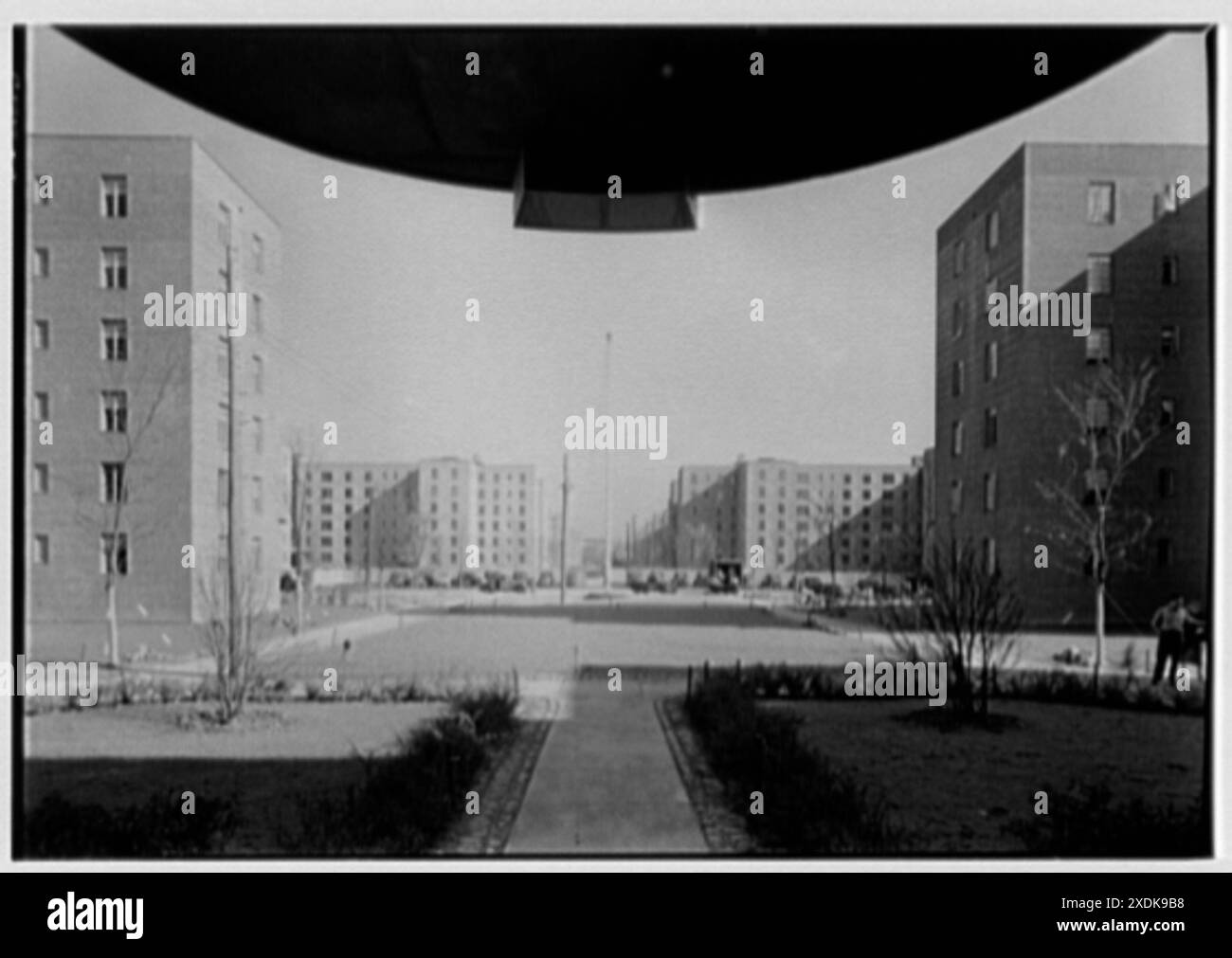 Red Hook Project, Brooklyn, New York. Wide view under canopy. Gottscho ...