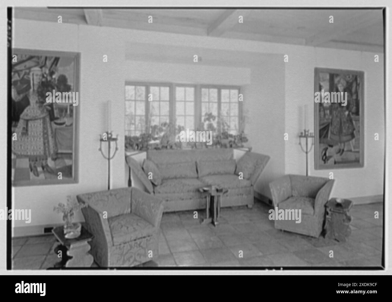 Harvey Ladew, residence in Gulf Stream, Florida. Living room, to ...