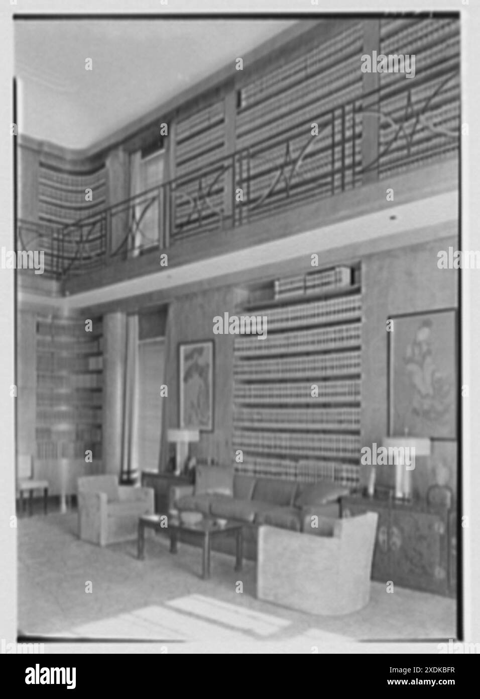 Paul D. Cravath, residence in Locust Valley, Long Island. Library sofa ...