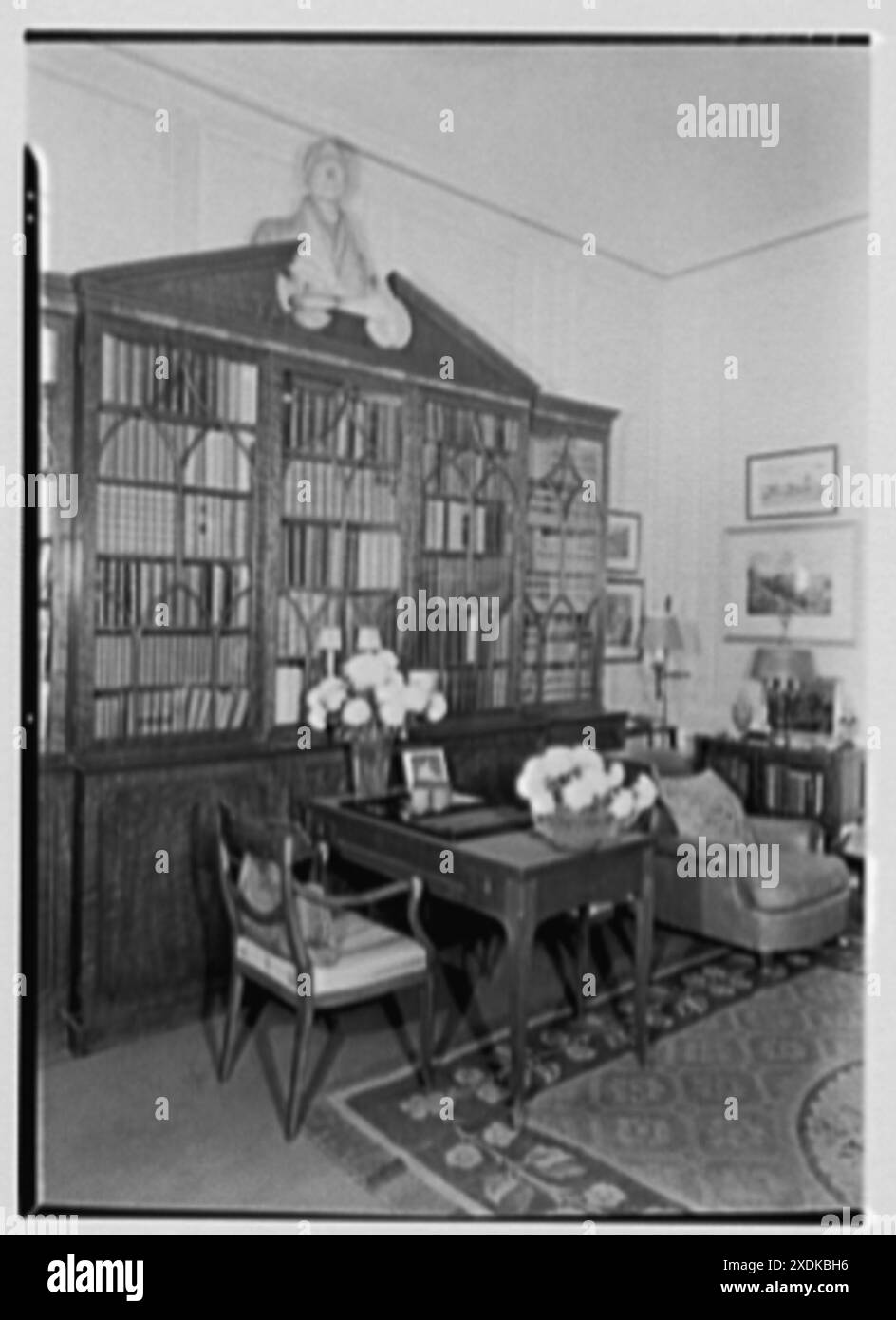Mrs. Richard M. Tobin, residence in Syosset, Long Island. Library ...