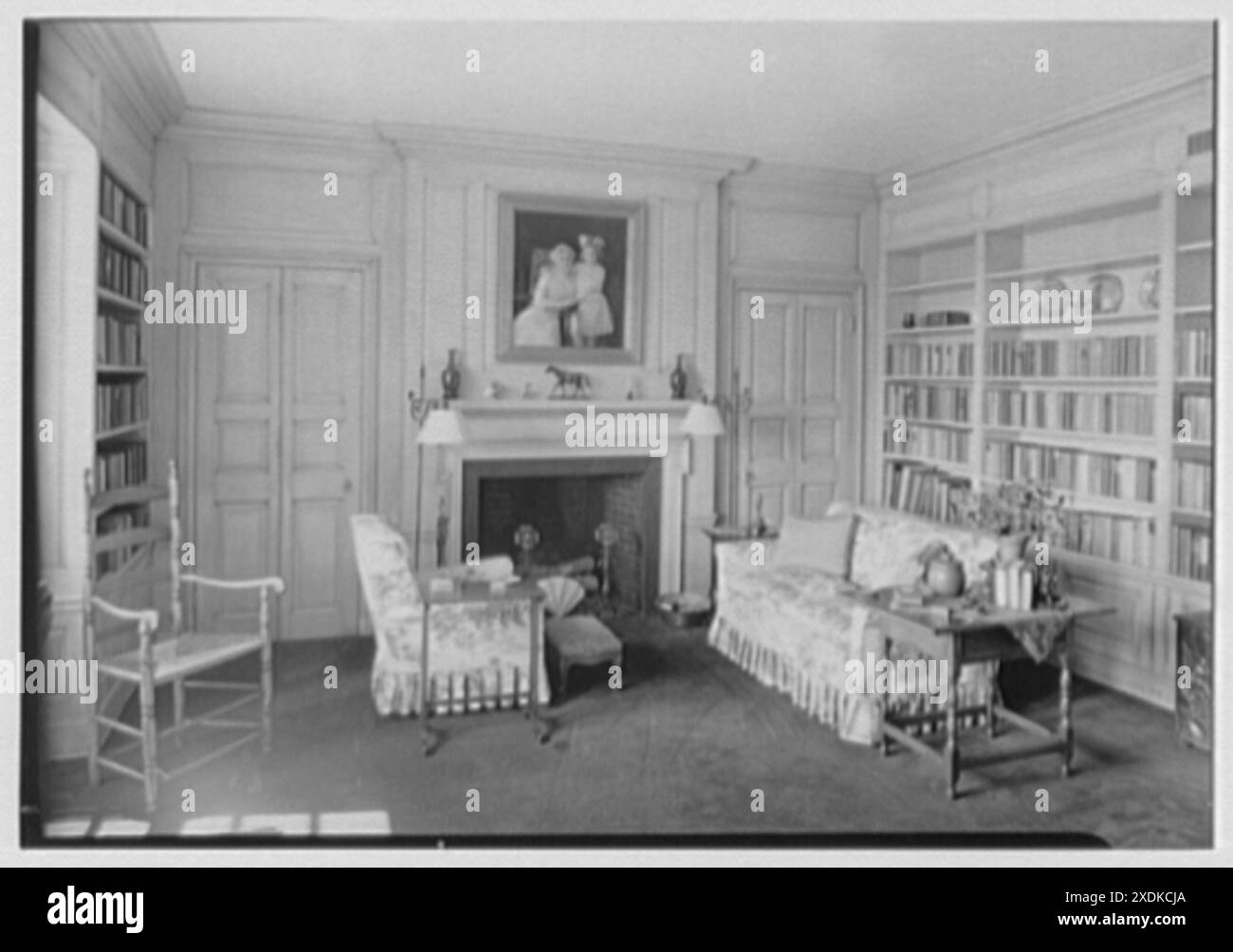 Charles H. Upson, residence in Middlebury, Connecticut. Library, to ...