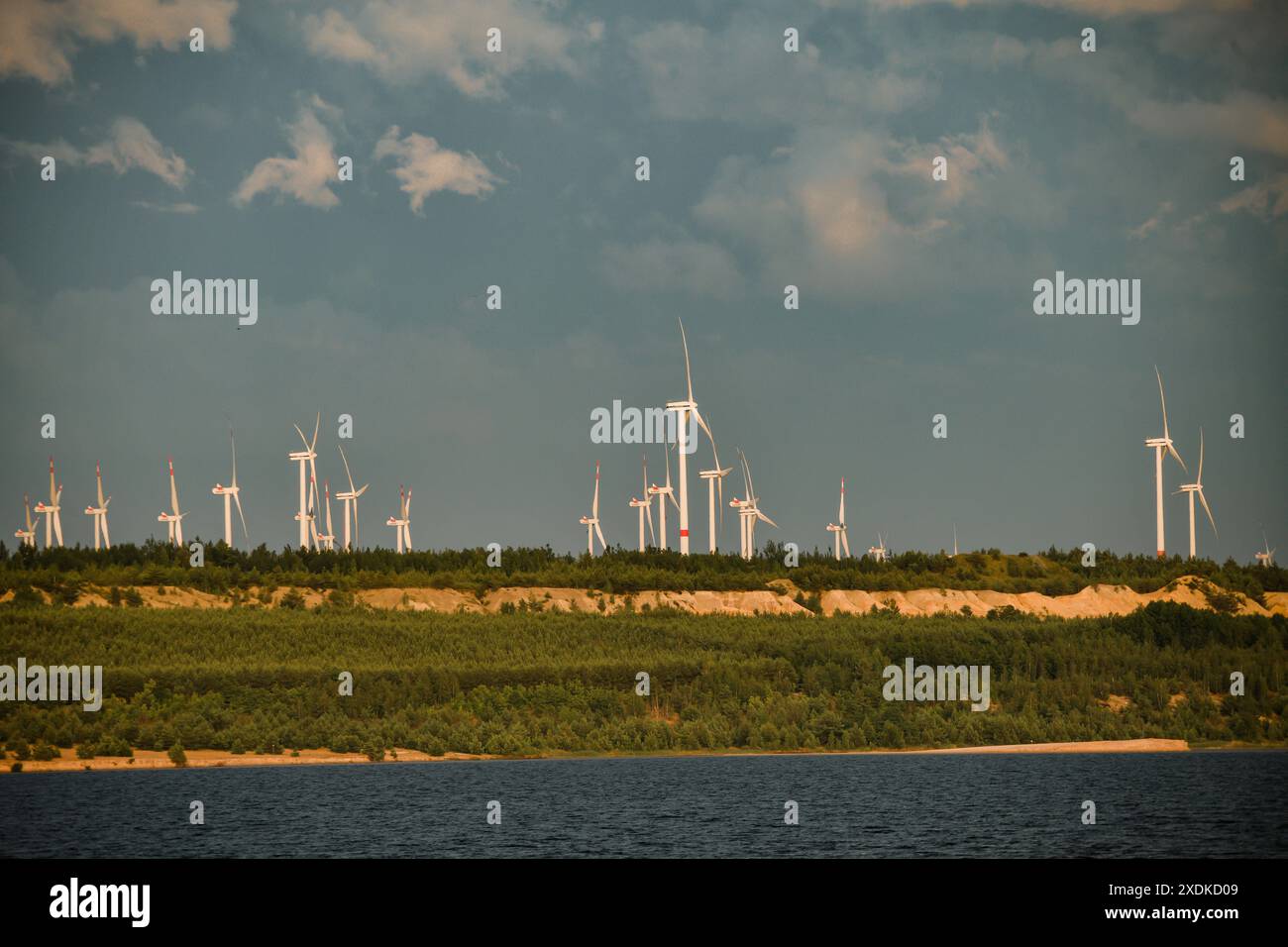 Lausitz Blick am 21. Juni 2024 über dem Bergheider See am Bergwerk F60 ...