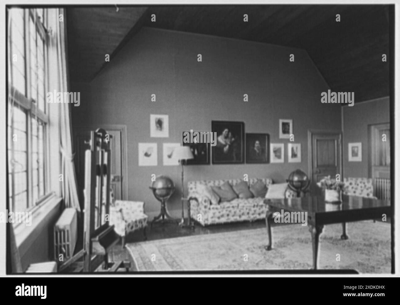 John Russell Pope, residence in Newport, Rhode Island. Studio, toward ...