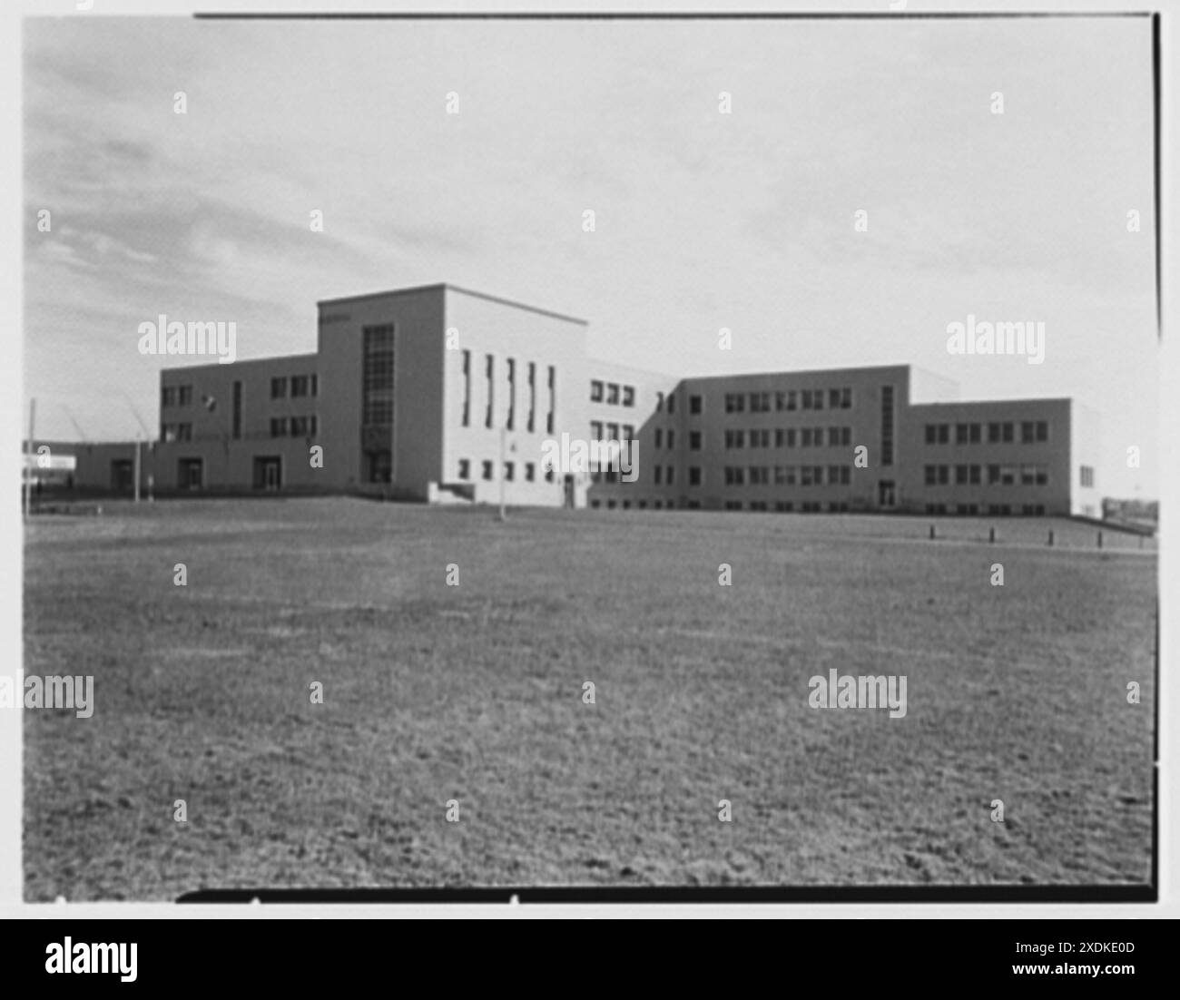 Science Building, Queens College. Exterior from northwest. Gottscho ...