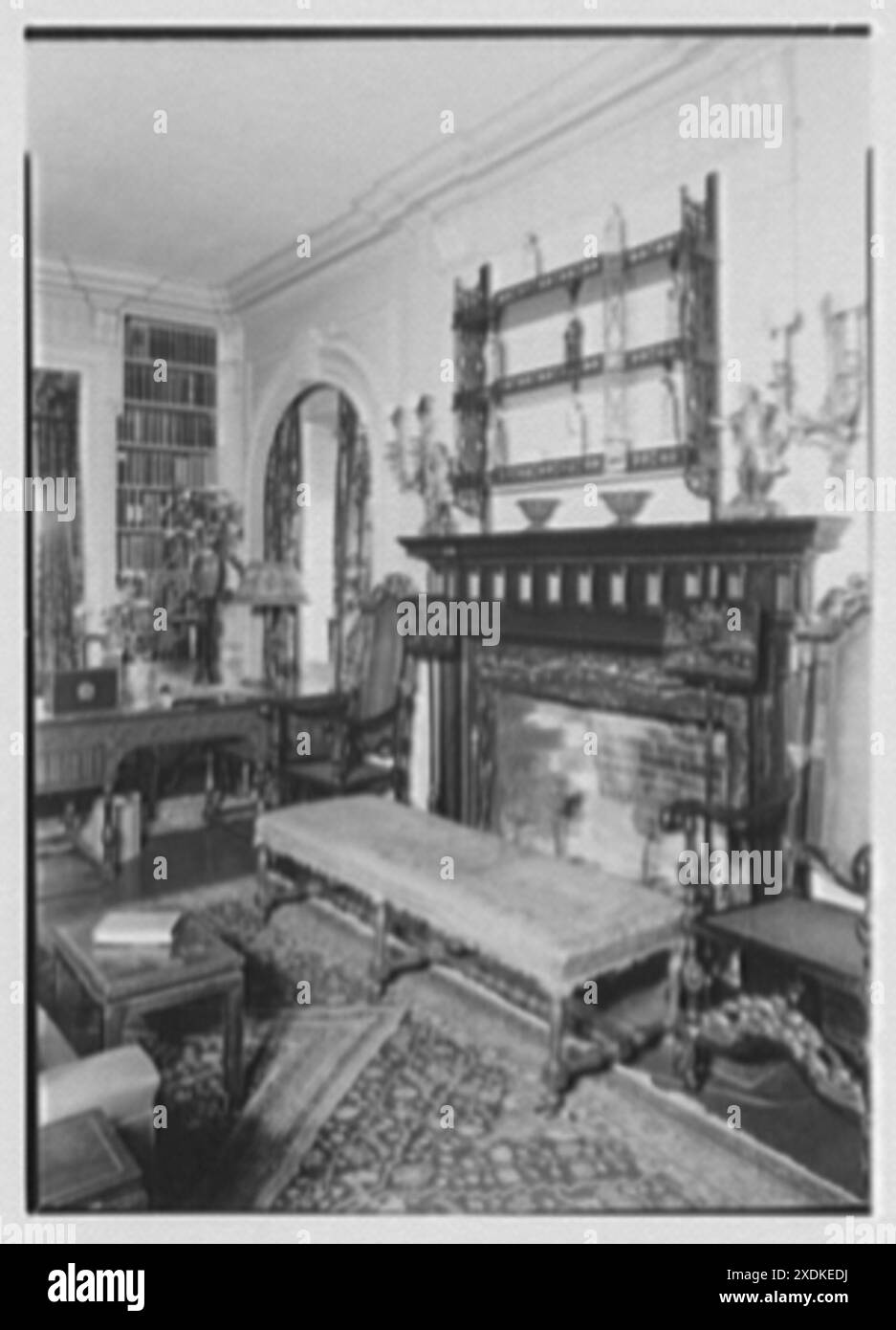Mrs. Walter Douglas, residence in Dobbs Ferry, New York. Library, view ...