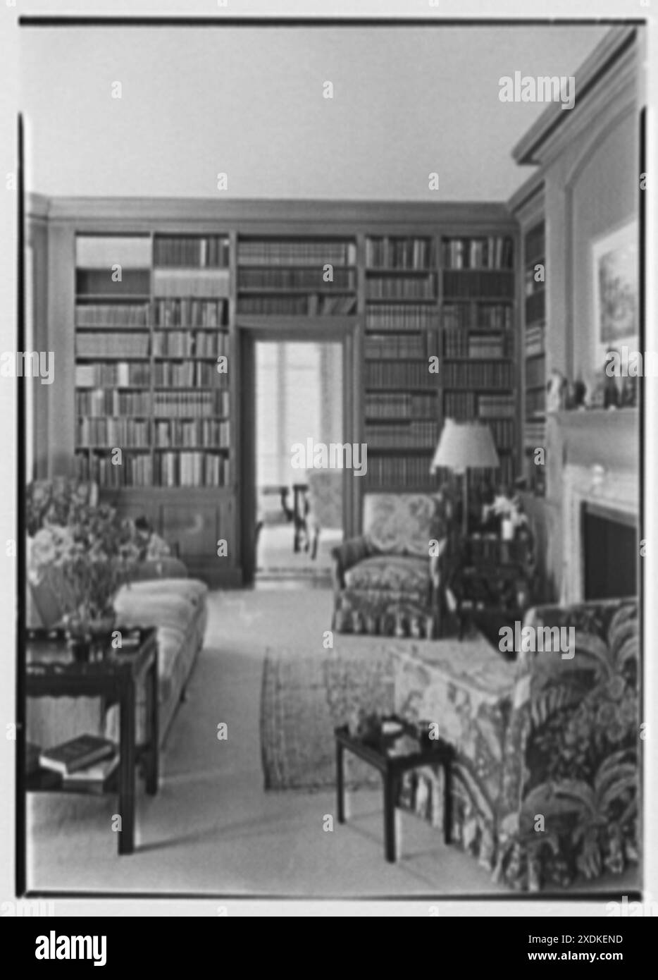 Wadsworth R. Lewis, residence in Ridgefield, Connecticut. Library, to ...