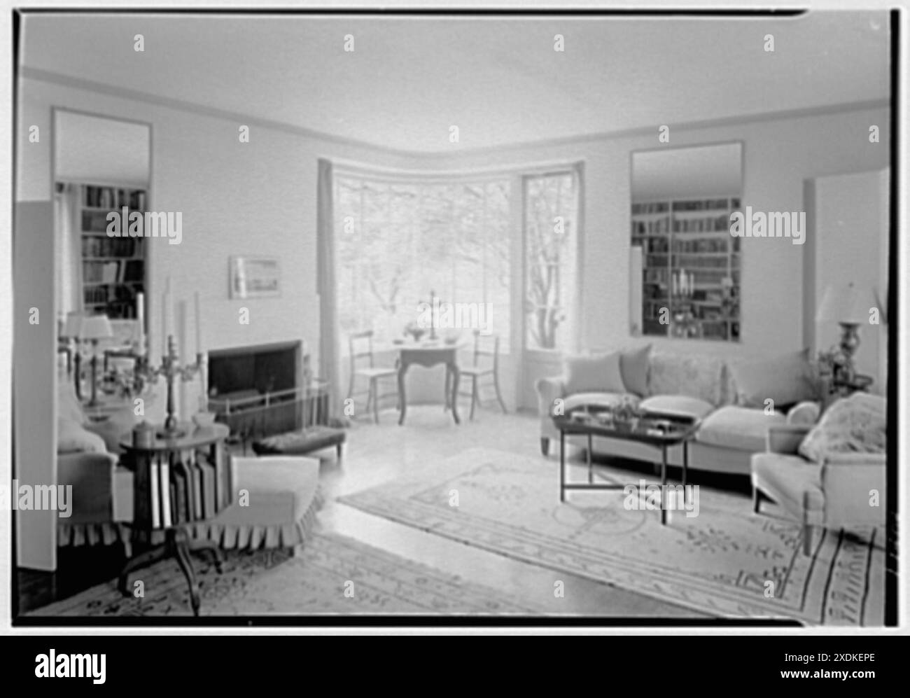 Gerald F. Warburg, residence in Brookville, Long Island. Living room ...