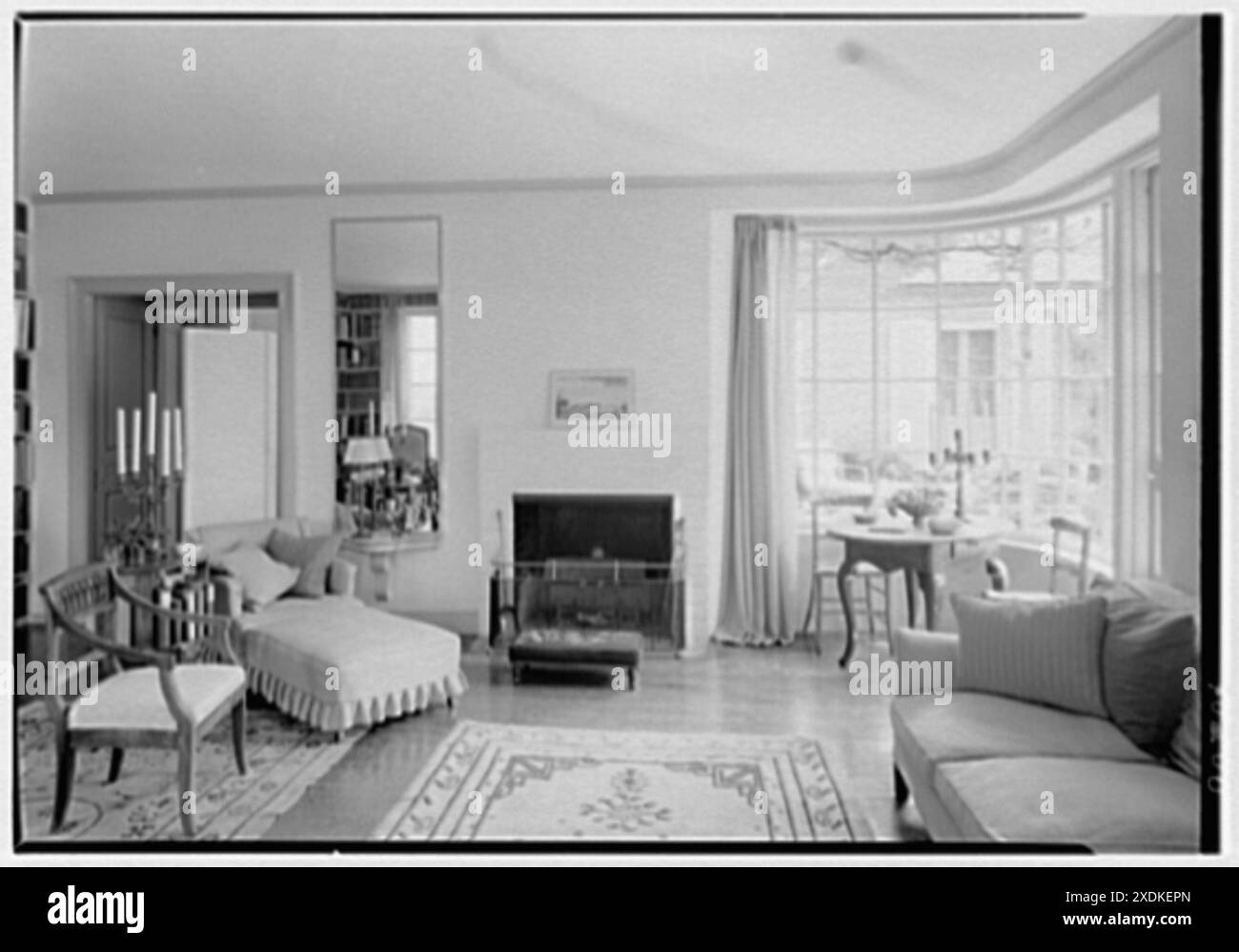Gerald F. Warburg, residence in Brookville, Long Island. Living room ...