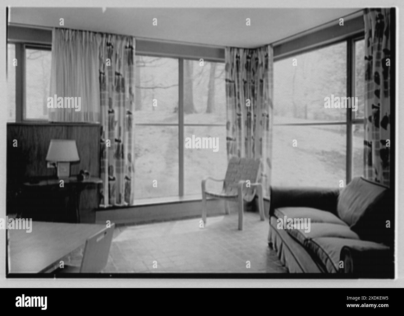 Jesse Oser, residence in Elkins Park, Pennsylvania. Living room, large ...