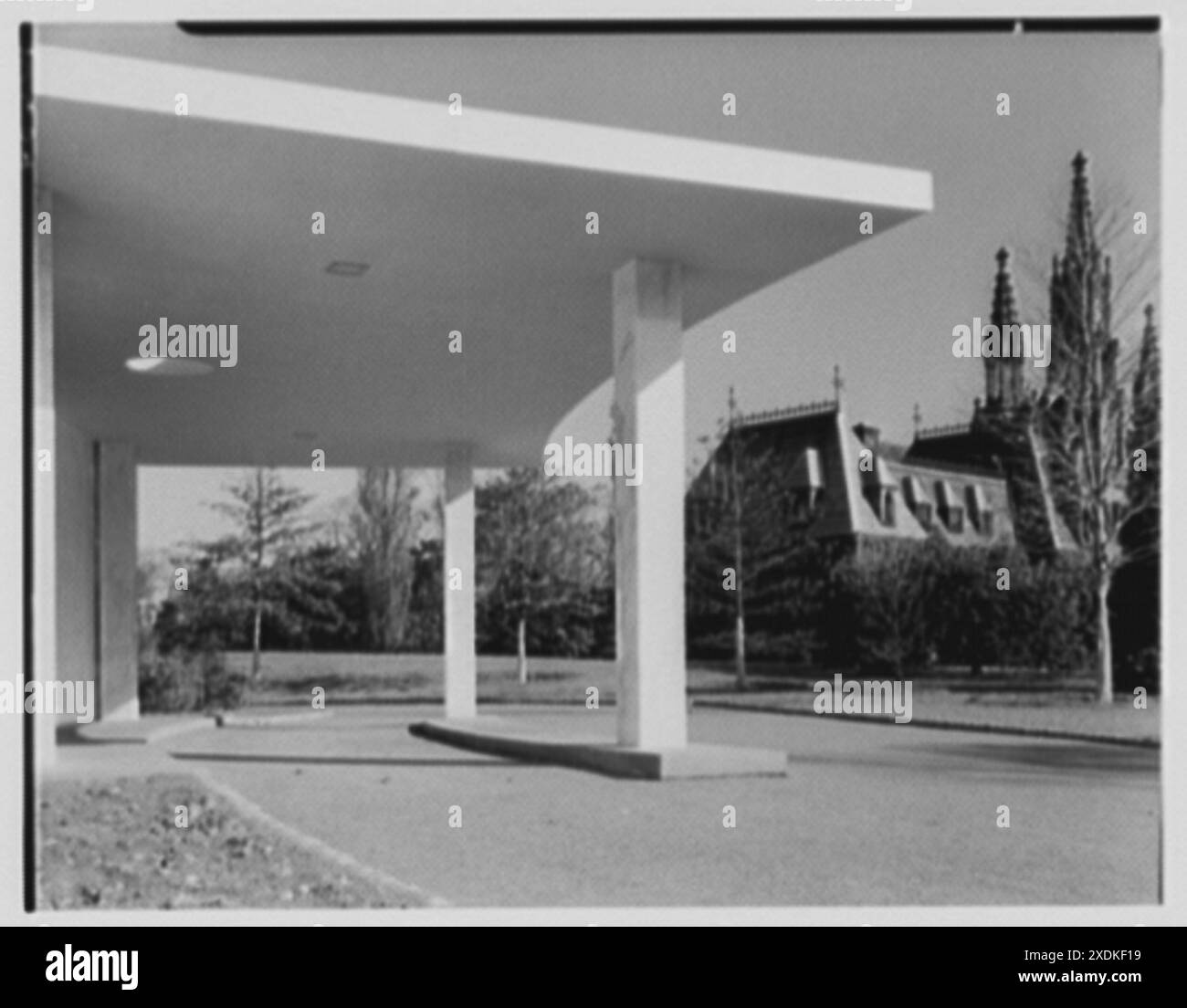 Crematory, Greenwood Cemetery, Brooklyn, New York. Entrance canopy and ...