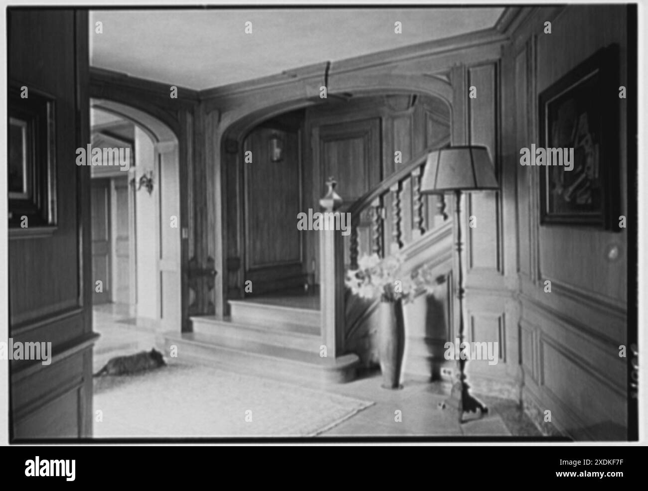 John Russell Pope, residence in Newport, Rhode Island. Staircase with ...