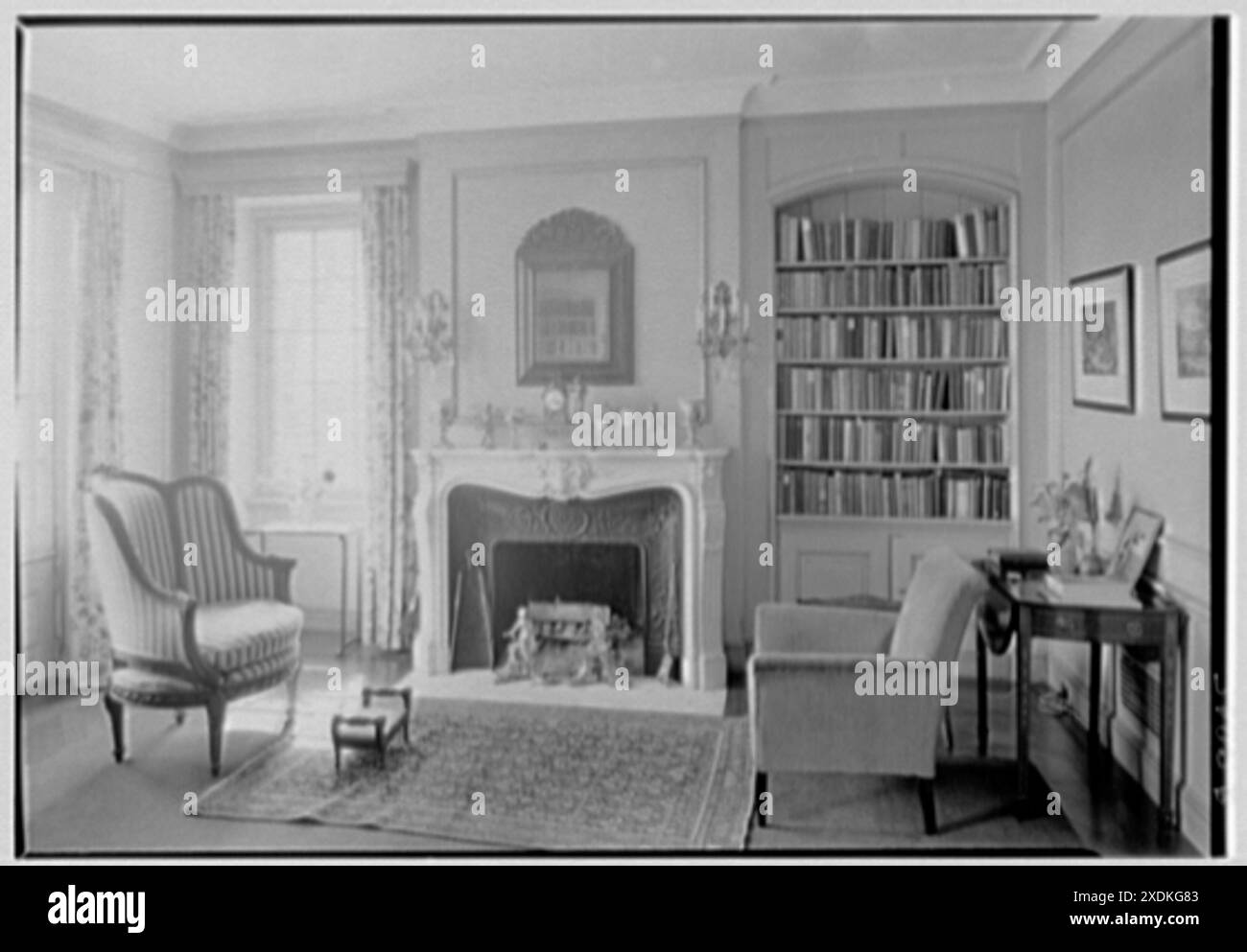 Rush Sturges, residence in Wakefield, Rhode Island. Library. Gottscho ...