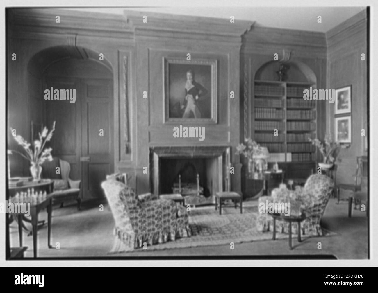 Marshall Field, residence in Huntington, Long Island, New York. Library ...