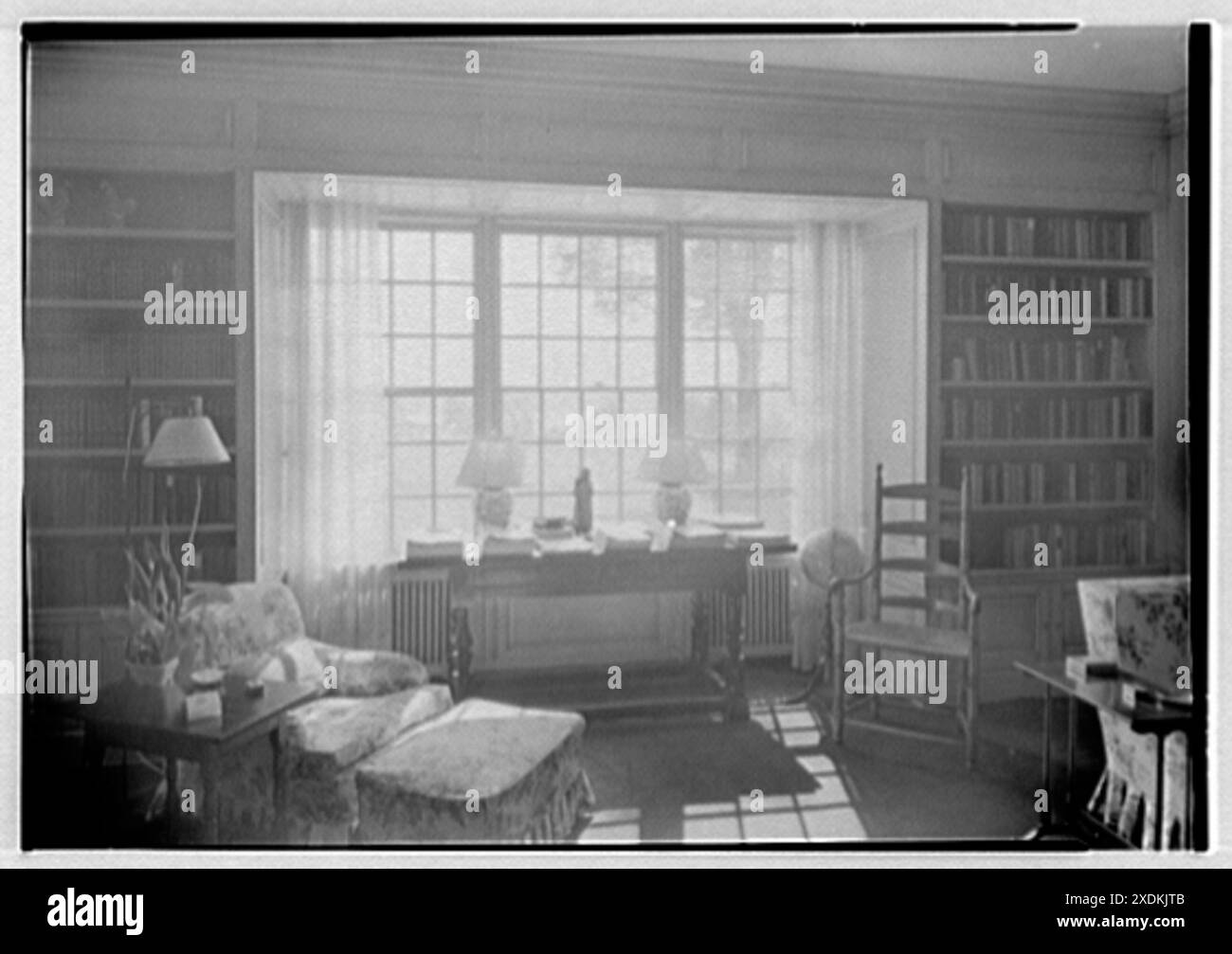 Charles H. Upson, residence in Middlebury, Connecticut. Library, to ...