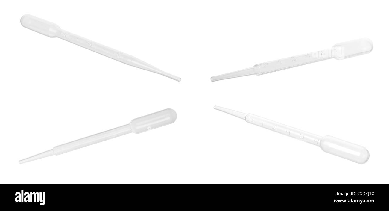 Pipettes isolated on white, set. Medical equipment Stock Photo - Alamy