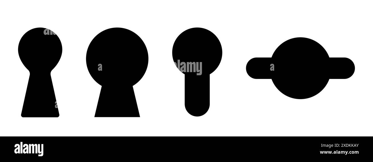 Keyholes in different shapes isolated on white, set Stock Photo - Alamy