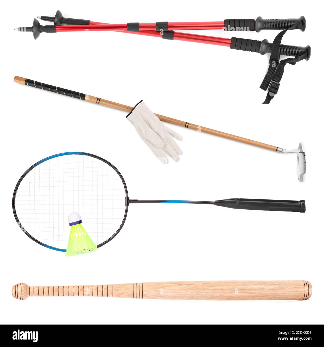 Different sport equipment isolated on white, set Stock Photo - Alamy