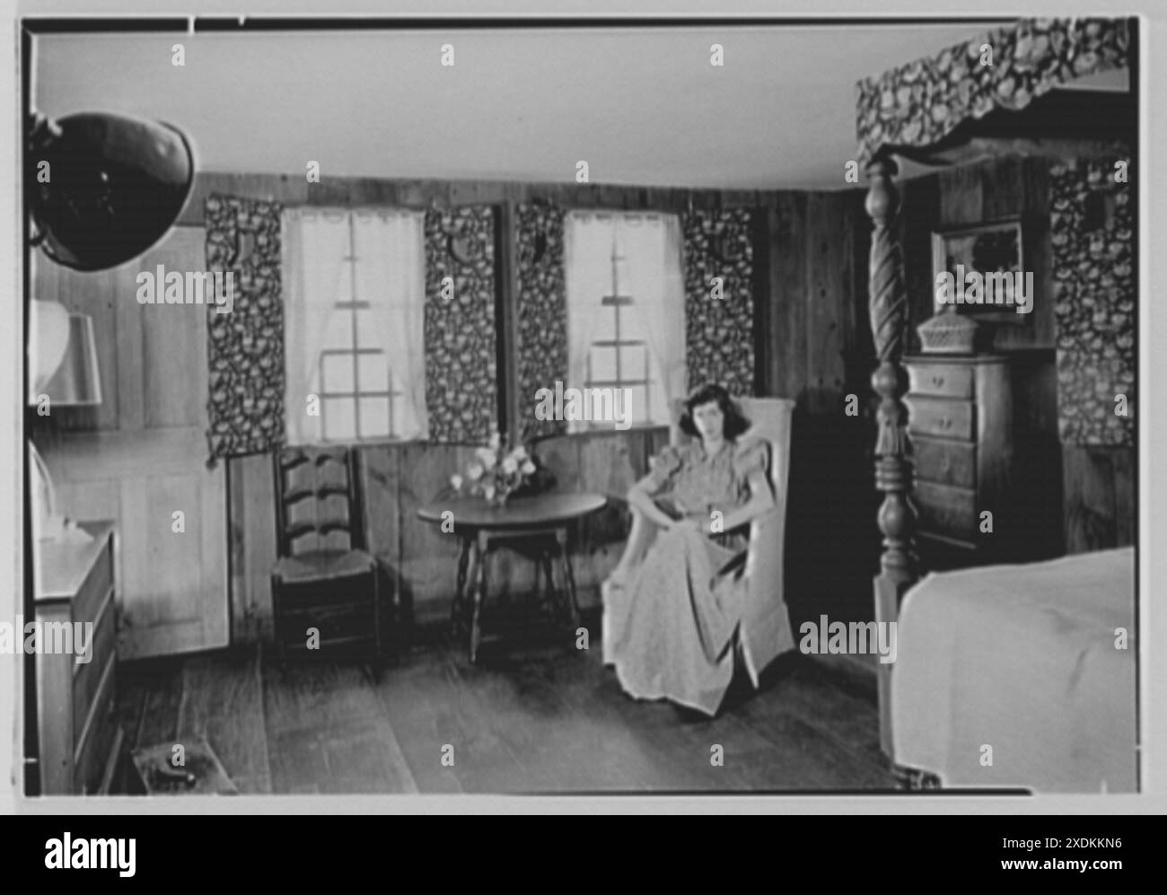 Gilbert house, residence in Sturrowtown, Massachusetts. Bedroom, with ...