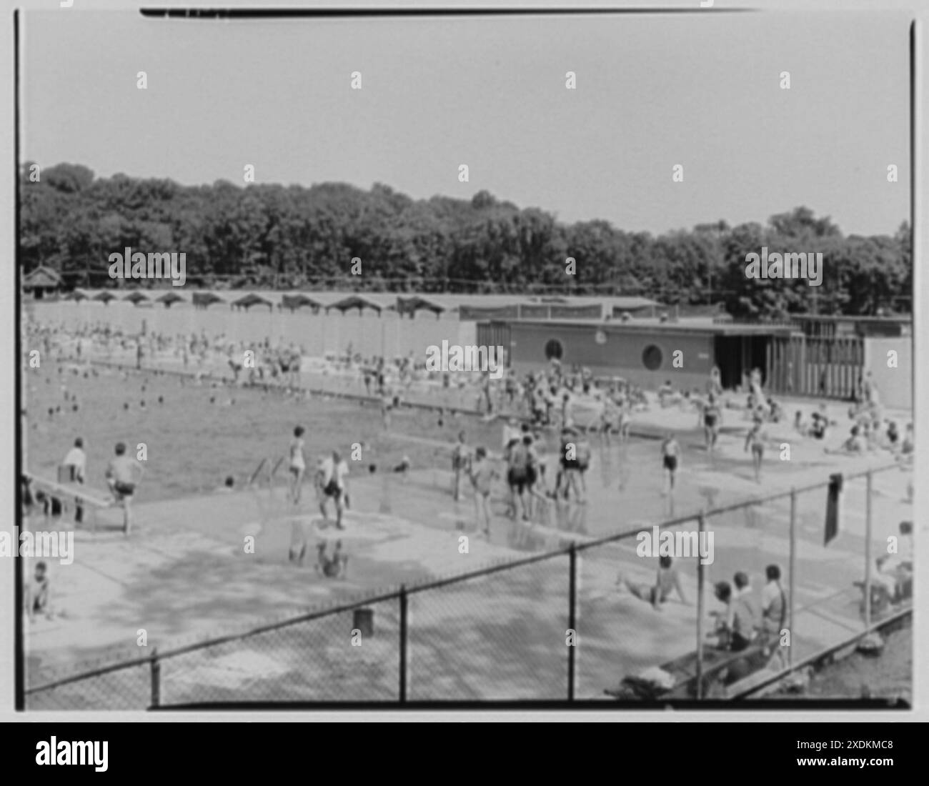Saxon Woods Bathing Pool, White Plains, New York. Towards bath houses ...