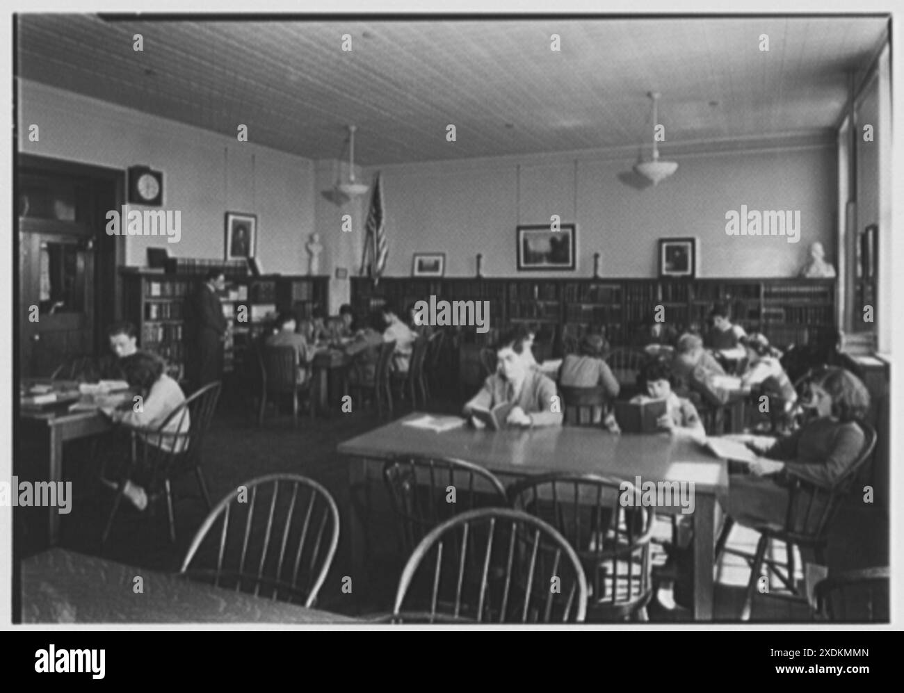 Woodmere Academy, Woodmere, Long Island. Library. Gottscho-Schleisner ...