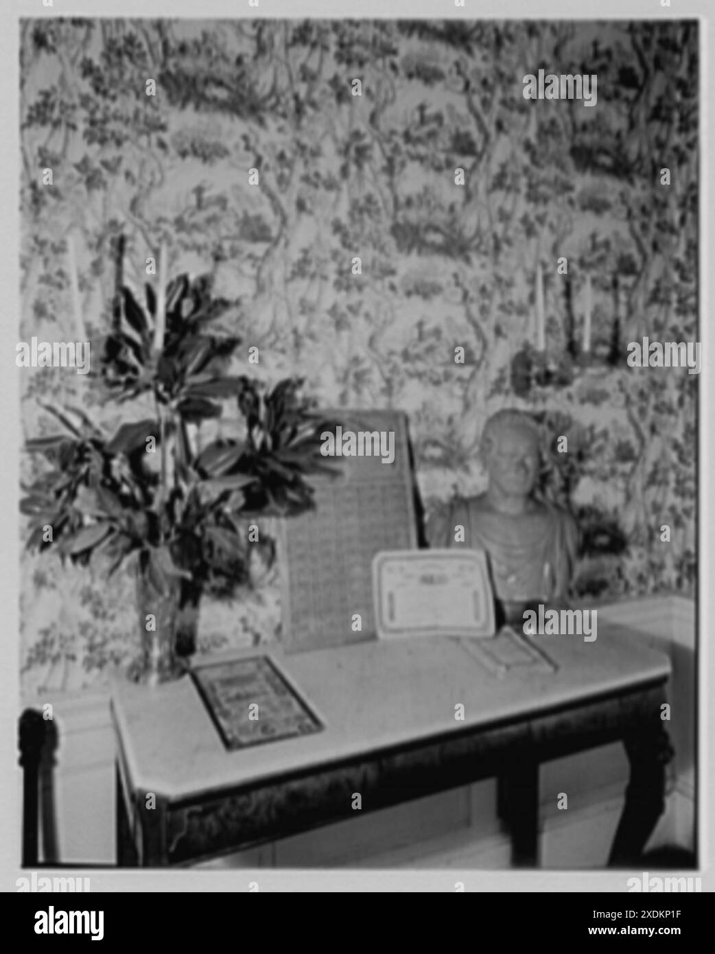 John Tyler, Sherwood Forest, residence in Virginia. To console table ...