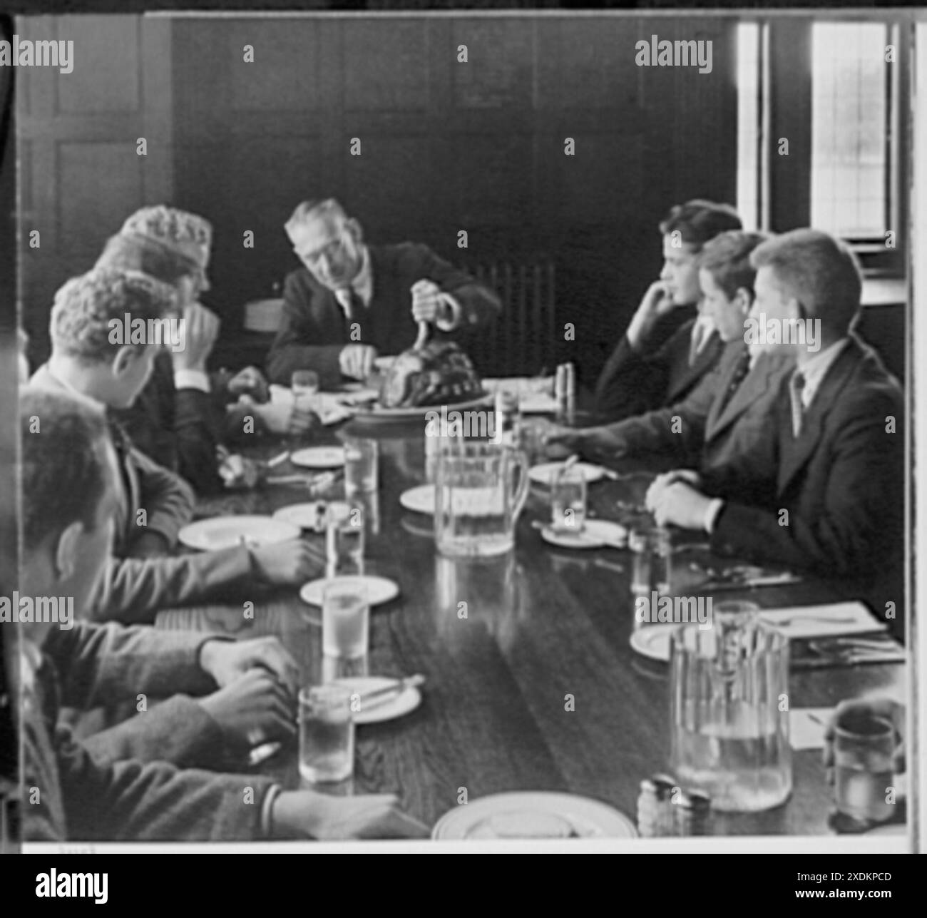 Schools. St. George's School, Mr. Merrick carving roast beef , St ...